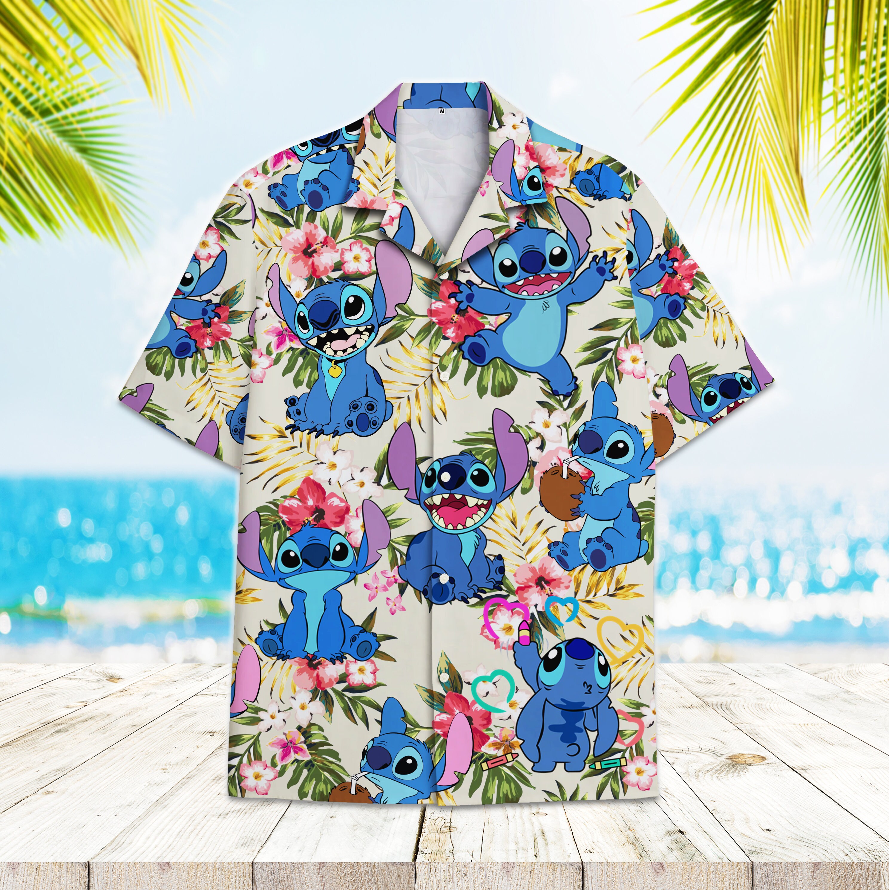 Disneyy Stitch Hawaiian Shirt,Palm Tree Stitch Beach sold by Daria ...