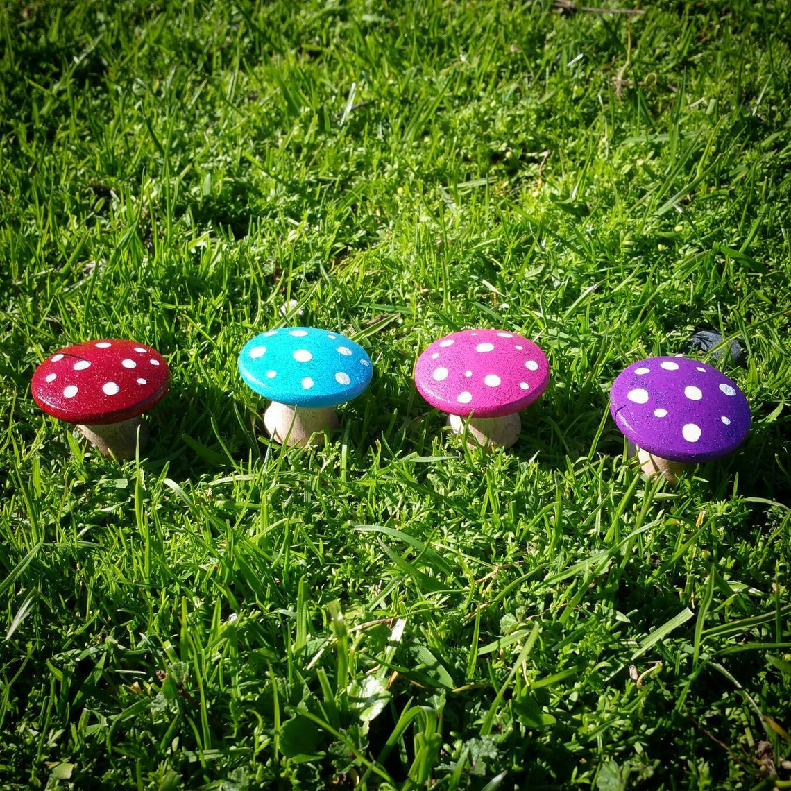 Fairy Toadstools Wooden Mushrooms Fairy Garden Toadstool - Etsy