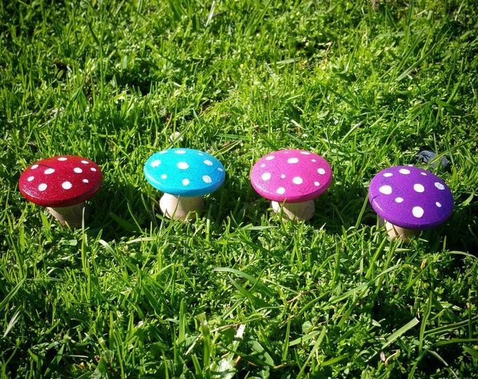 Fairy Toadstools Wooden Mushrooms Fairy Garden Toadstool | Etsy