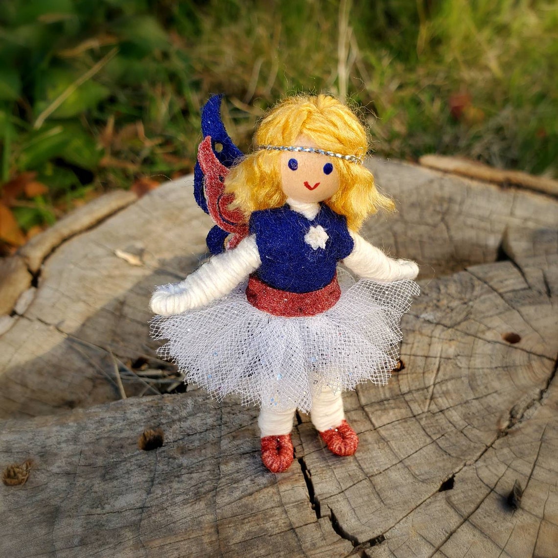 Independence Day Fairy Doll Toy 4th of July Red White and - Etsy