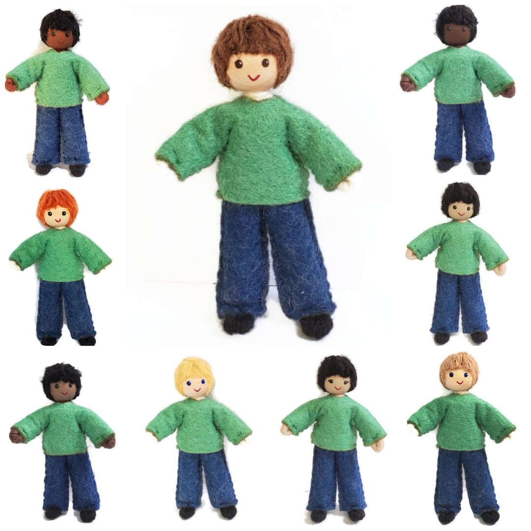 Custom Dollhouse Dolls Little Brother Boy 1:12 Scale Dollhouse Family ...