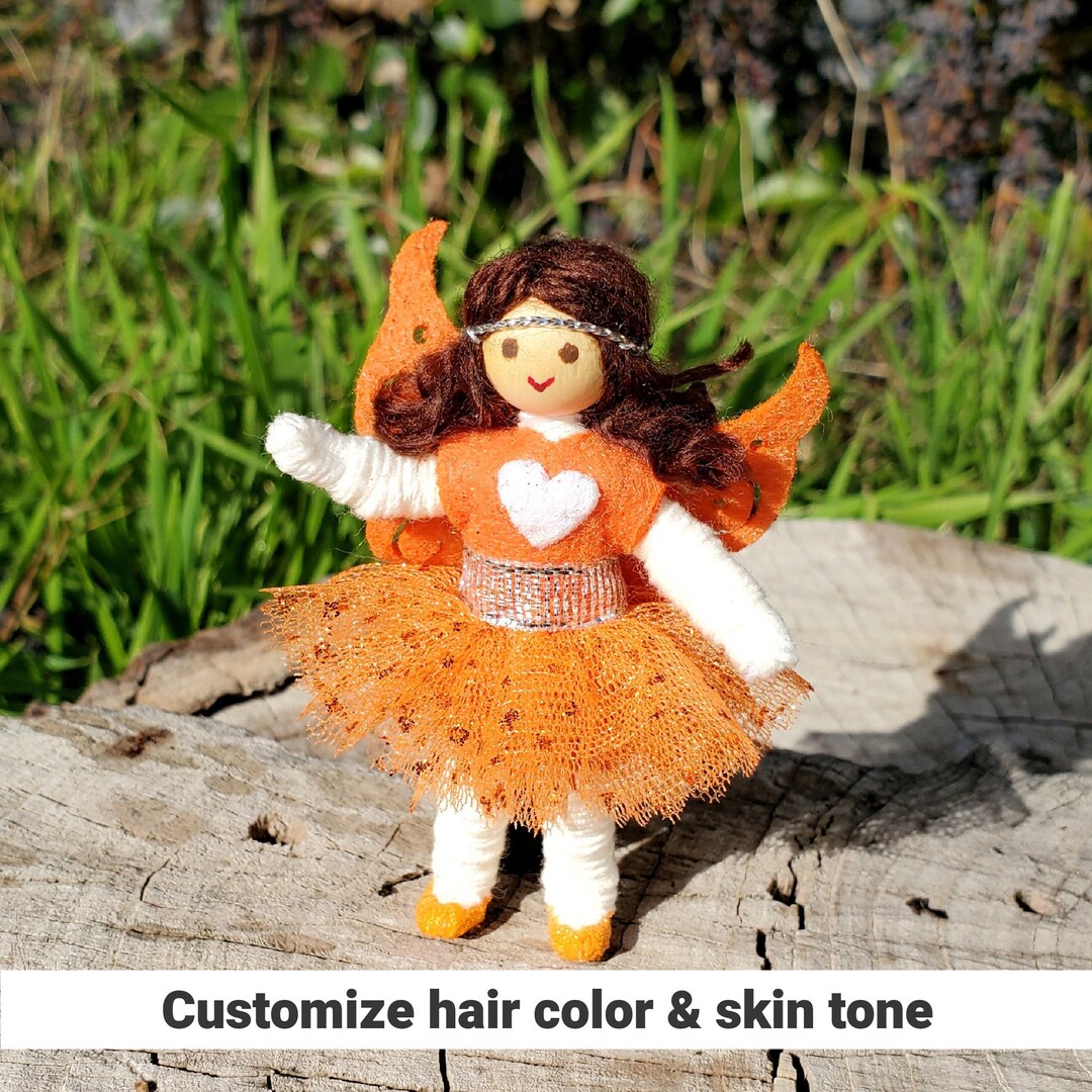 Orange Fairy Doll Toy - 3" Rainbow Fairies - Tiny Fay for Girls ...