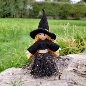 Cute Witch Doll - Sweet Witch Figurine Handmade - Small Witch Doll ...