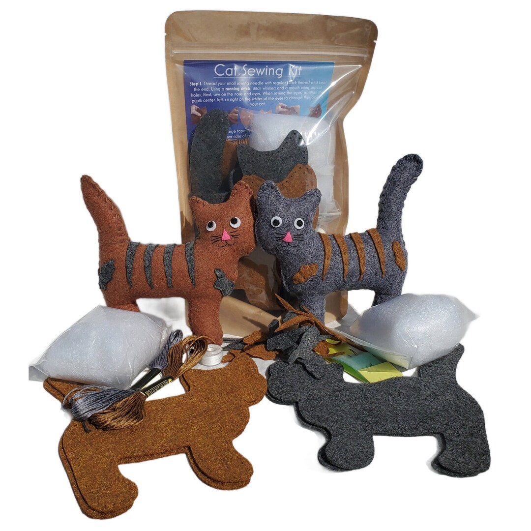 Felt Cat Plushy Sewing Kit for Kids - Cat Sewing Kit Toy - Kitty Softy ...
