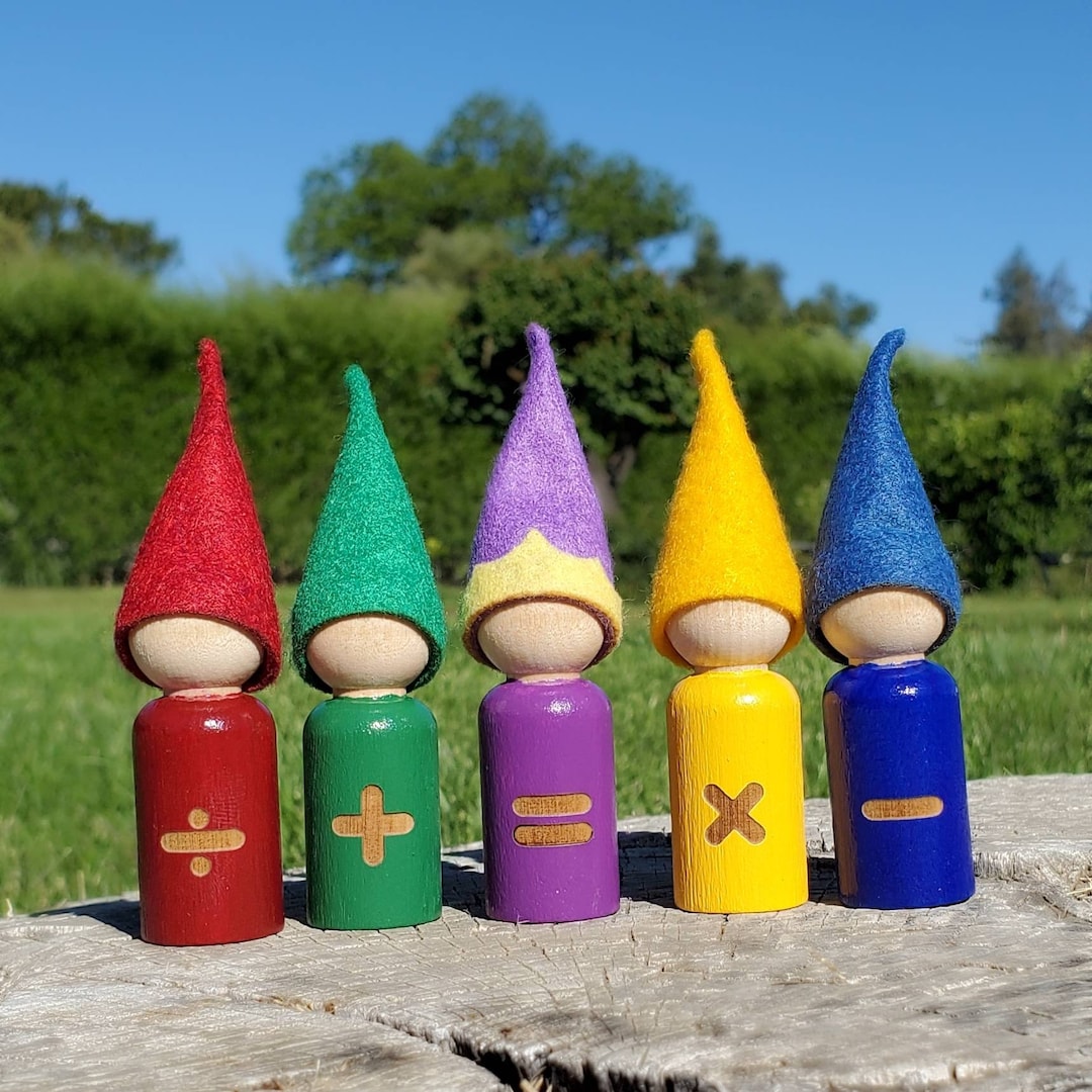 Waldorf Wooden Peg Doll Math Gnomes - Etsy