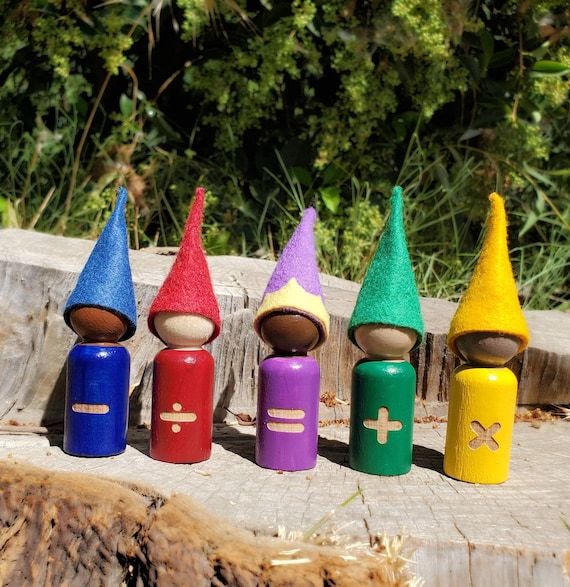 Math Gnomes Waldorf Math Gnomes Peg Doll Math Gnomes - Etsy