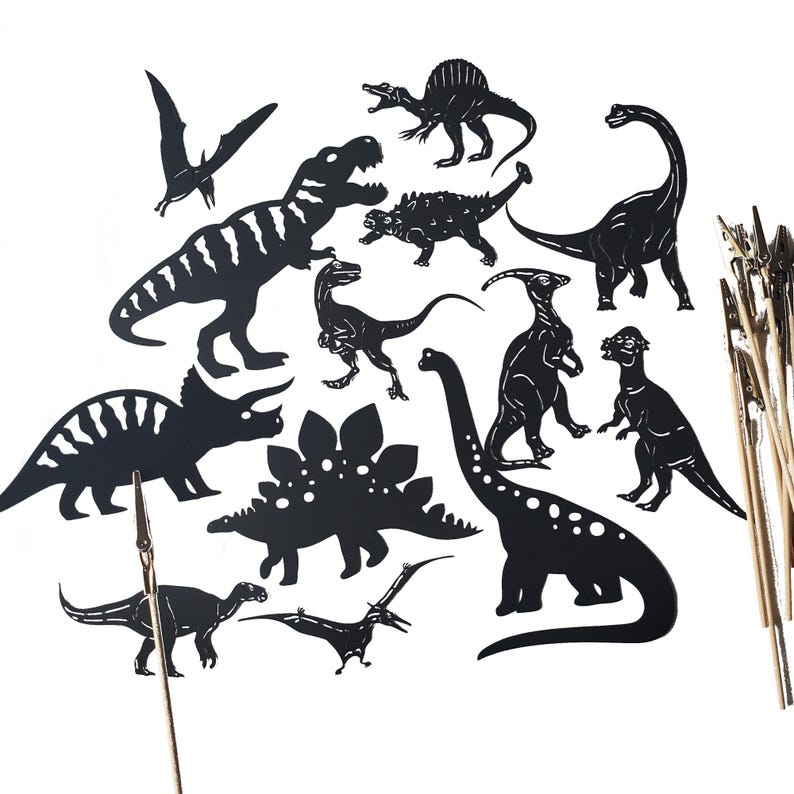 Dinosaur Shadow Puppets - Etsy