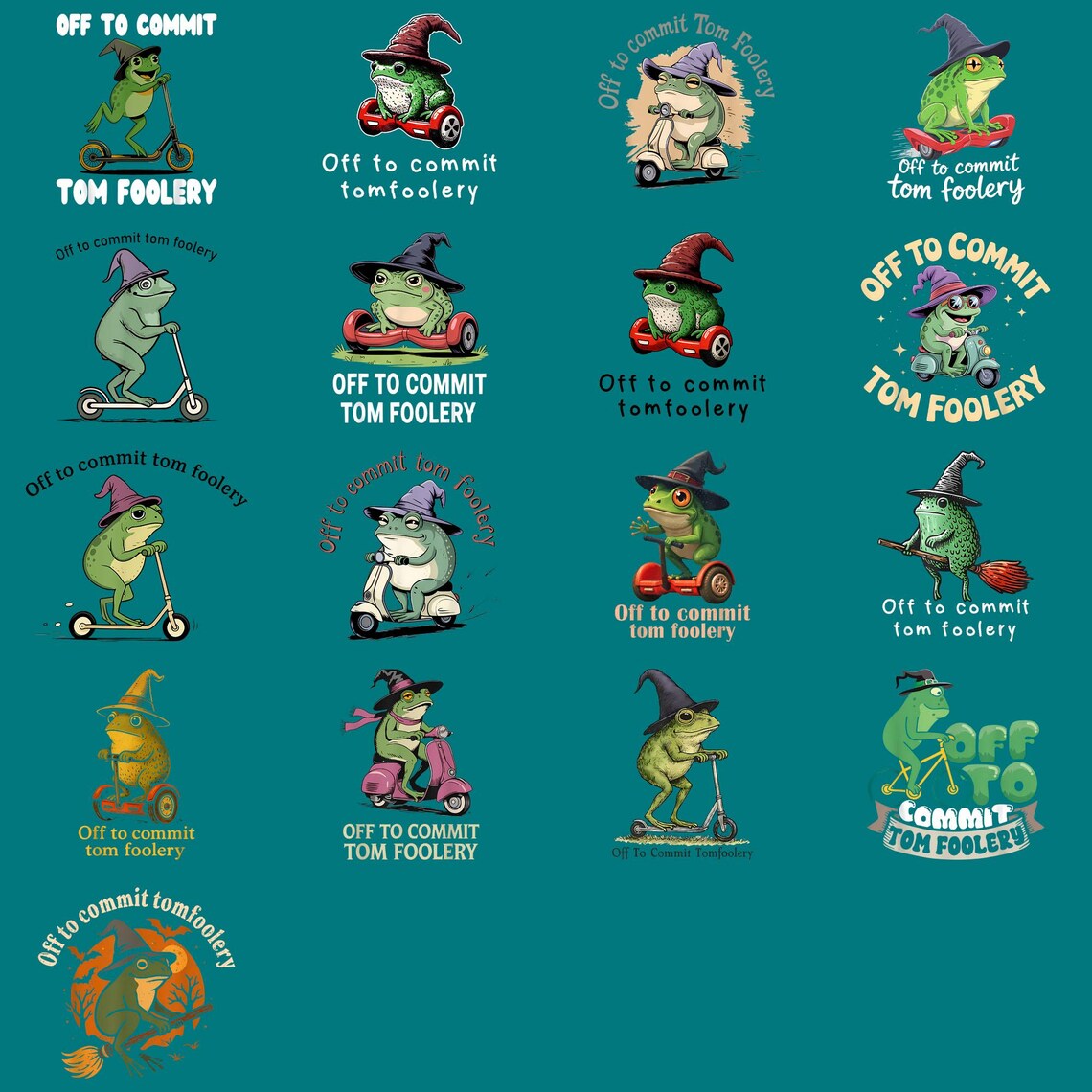Off to Commit Tomfoolery PNG, Funny Witchy Frog Meme Humor Clipart ...