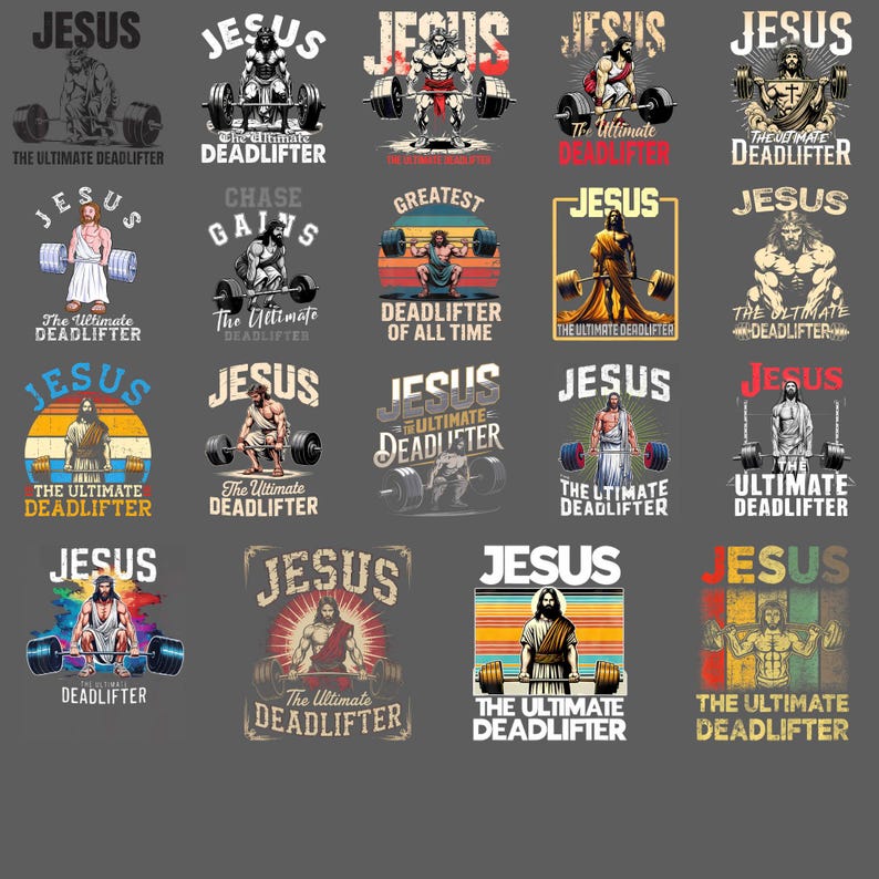 Jesus the Ultimate Deadlifter PNG, Slay Christian Fitness Faith Clipart ...