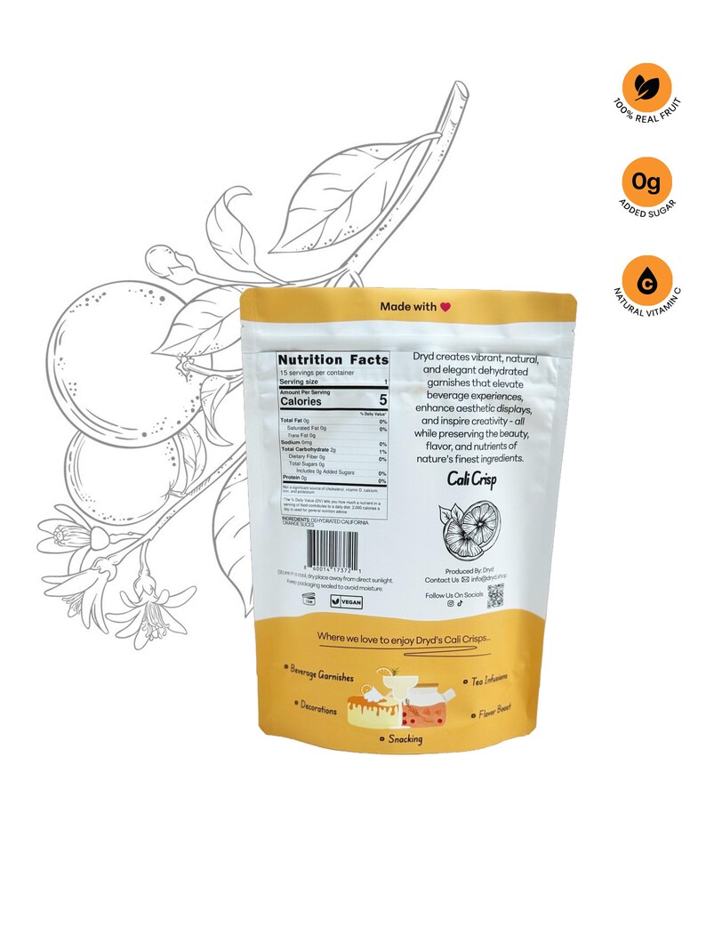 DRYD Cali Crisp | Dehydrated Orange Slices | All- Natural Dried Fruit ...