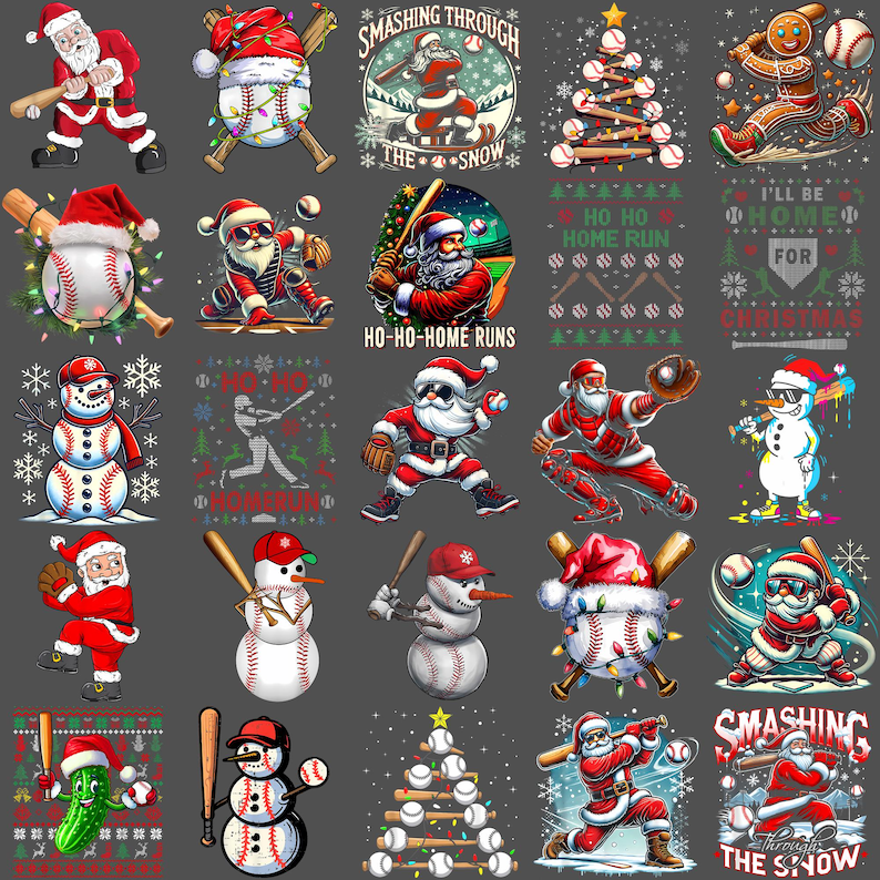 Santa Baseball Player PNG, Funny Christmas Sports Clipart, Holiday ...