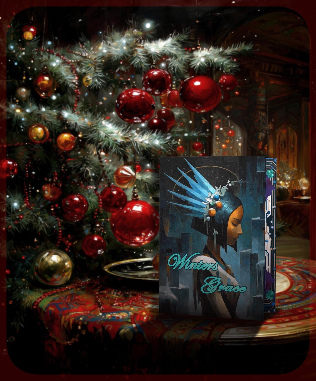 Winter Crown Queen Christmas Card | Elegant Surreal Holiday Art | Regal ...