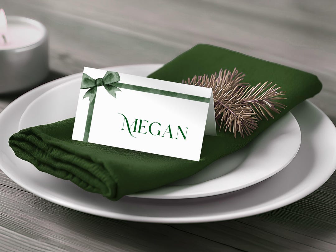 Holiday Name Cards Christmas Party Seating Place Cards Classy Elegant ...