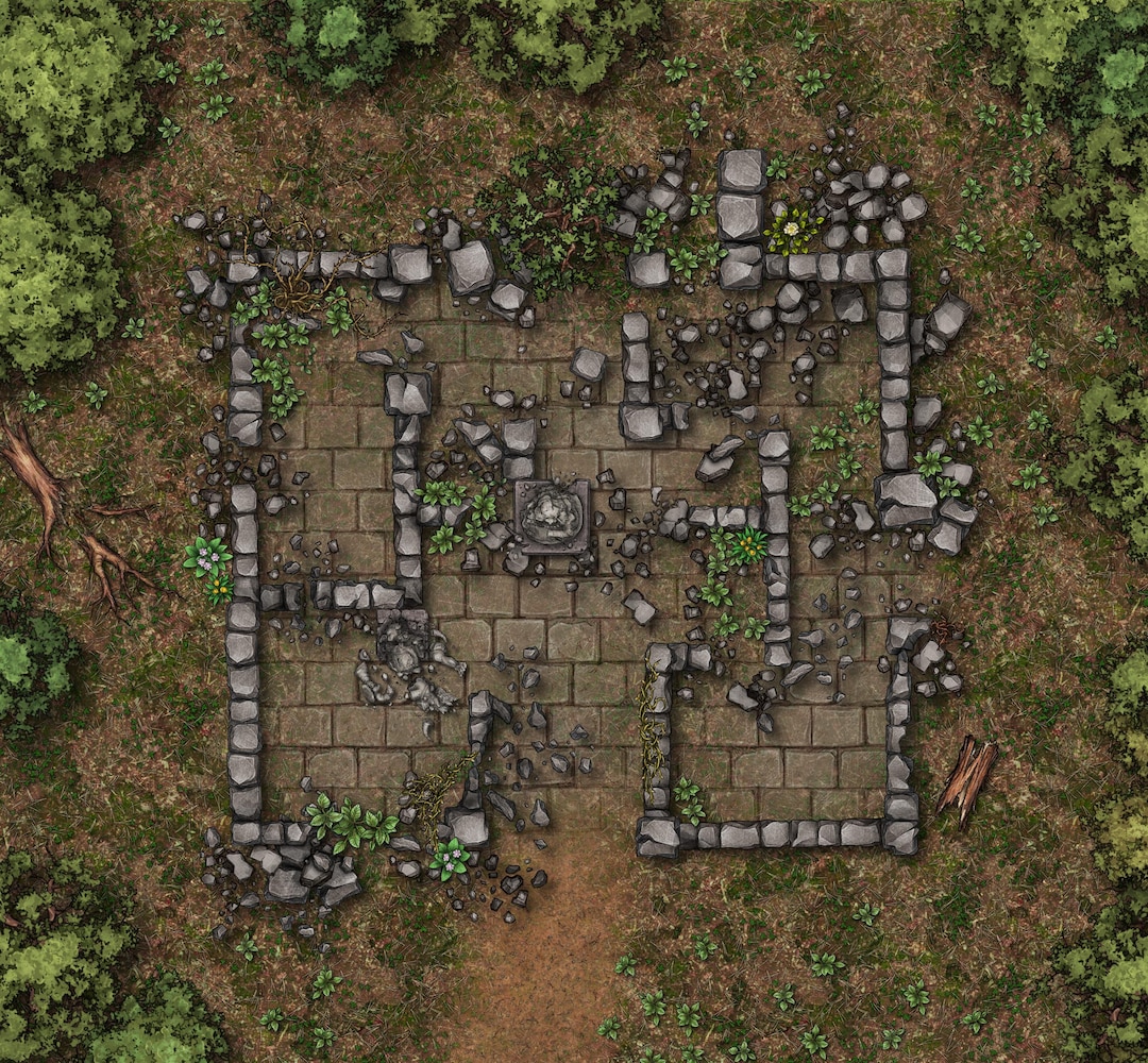 D&D, TTRPG Forest Battlemap #4 - Etsy