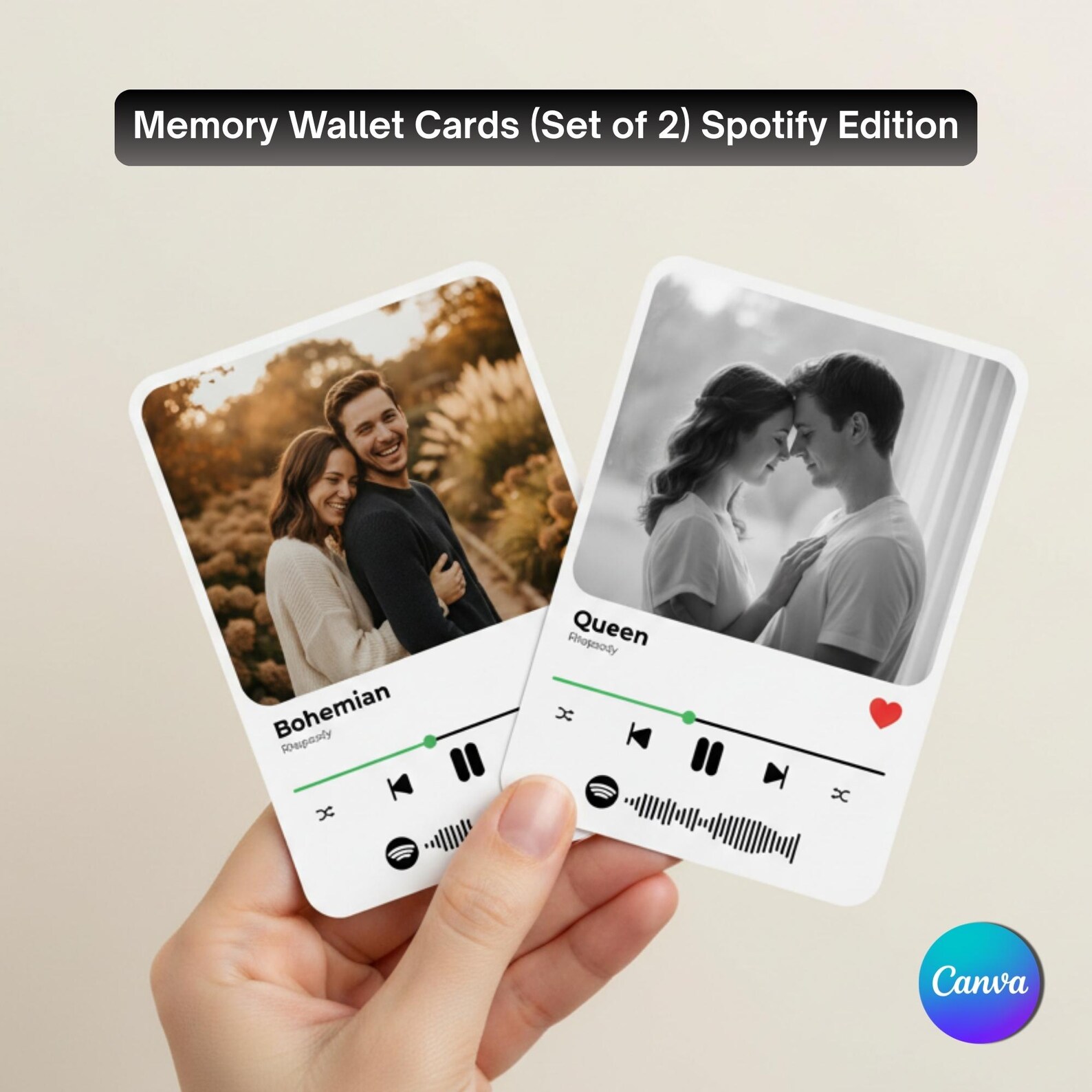 Spotify Wallet Card | Custom Music Gift | Gift for Him & Her | Digital ...