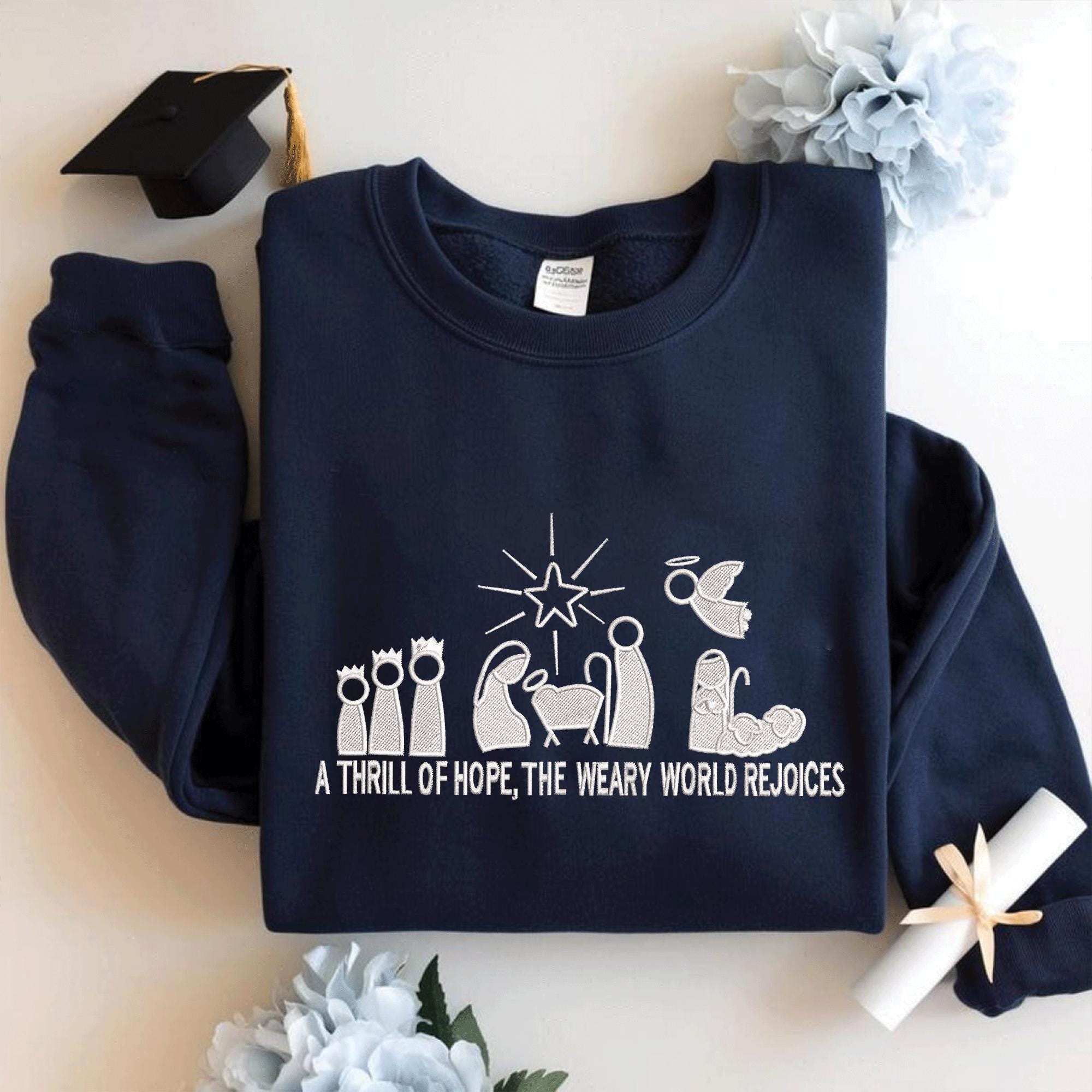 Nativity Scene Embroidery Design: 'A Thrill of Hope' (digital File) - Etsy
