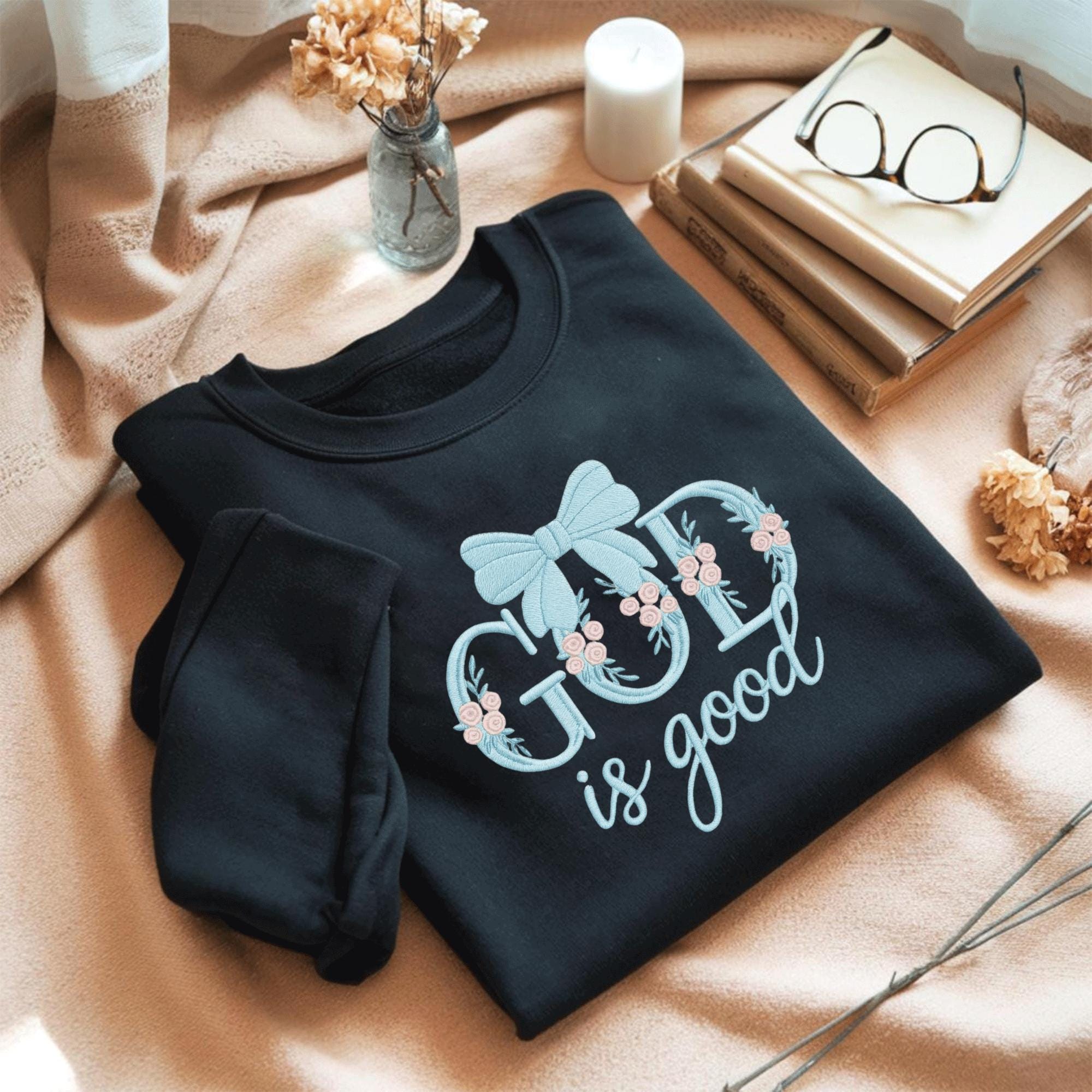 God is Good Embroidery Design, Floral Christian Pattern (DST, PES) 4 ...