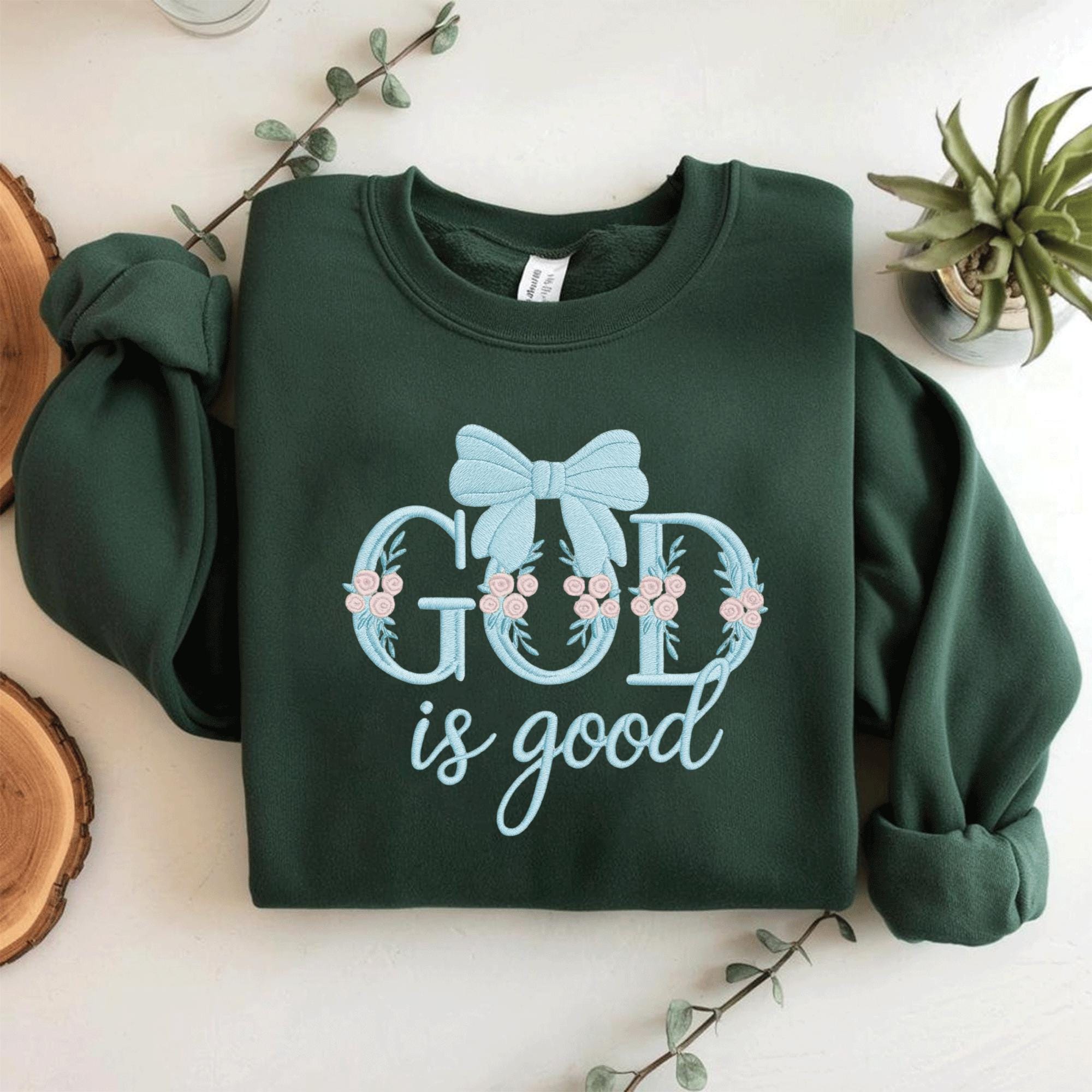 God is Good Embroidery Design, Floral Christian Pattern (DST, PES) 4 ...