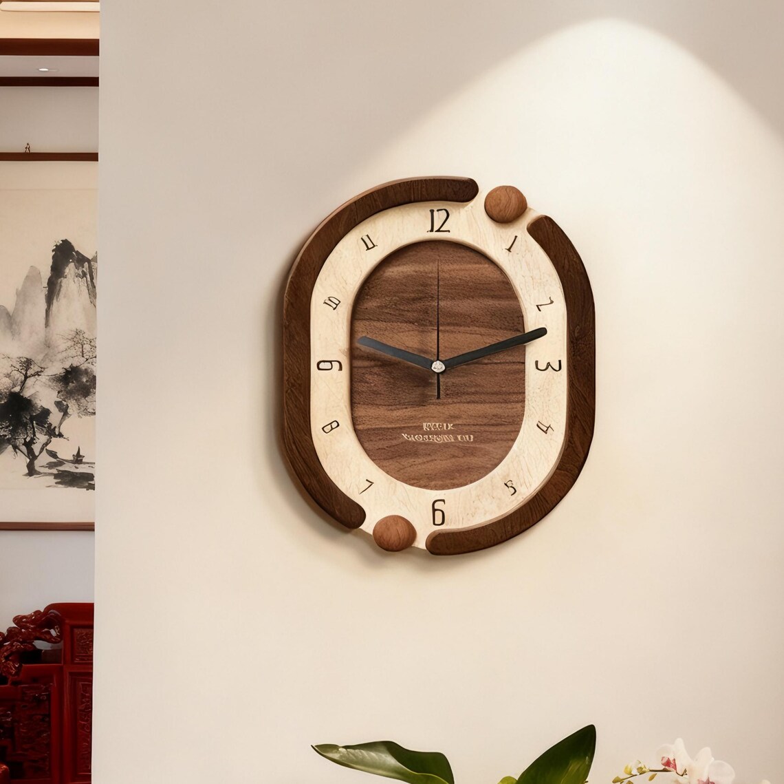 Mid Century Wall Clock Sandstone Dial Aluminum Frame 3 Sizes Gold Black ...