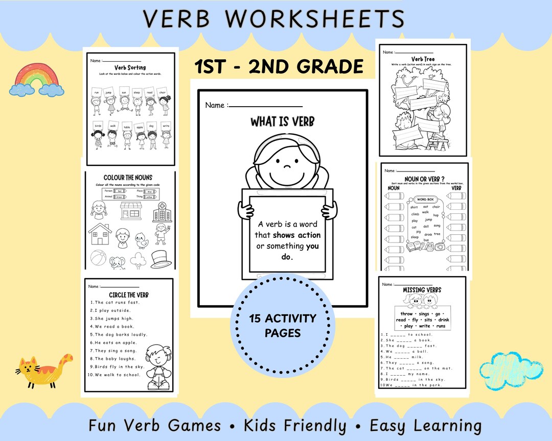 Printable Verb Worksheets, Choose the Correct Verb, Singular Plural ...