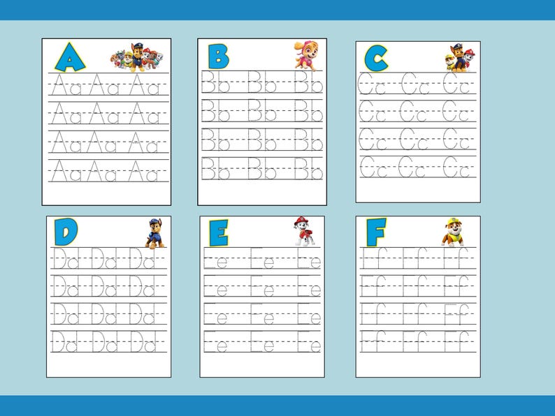 Paw Patrol Preschool Printable Coloring Workbook Homeschool Learning ...