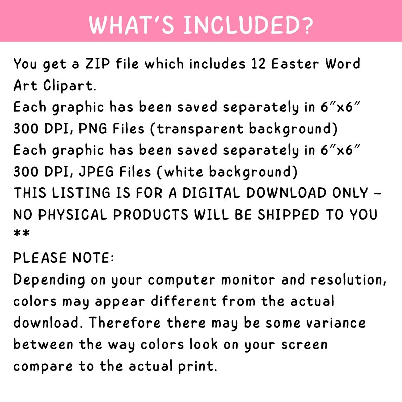 Easter Word Art Clipart Bundle, 12 Bunny Easter PNG Graphics Set, Cute ...