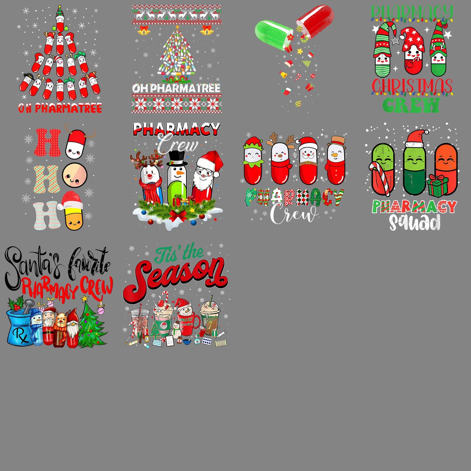 Christmas Pharmacy Squad PNG, Funny Pharmacist Holiday Clipart, Cute ...