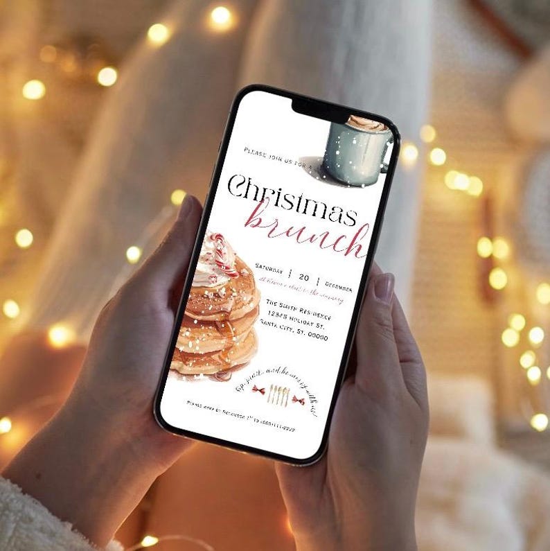 Animated Christmas Brunch Invitation | Digital Holiday Brunch Invite ...