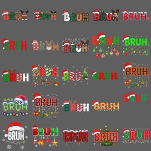 Bruh Meme Christmas PNG – Funny Bro Greeting Teens Boys Holiday Humor ...