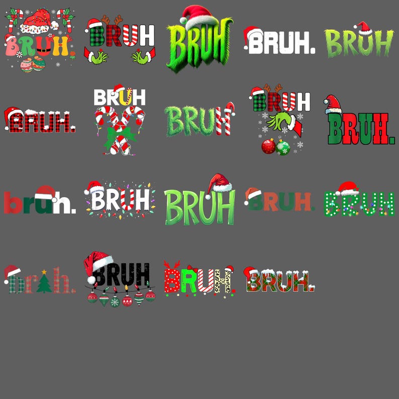 Bruh Meme Christmas PNG – Funny Bro Greeting Teens Boys Holiday Humor ...