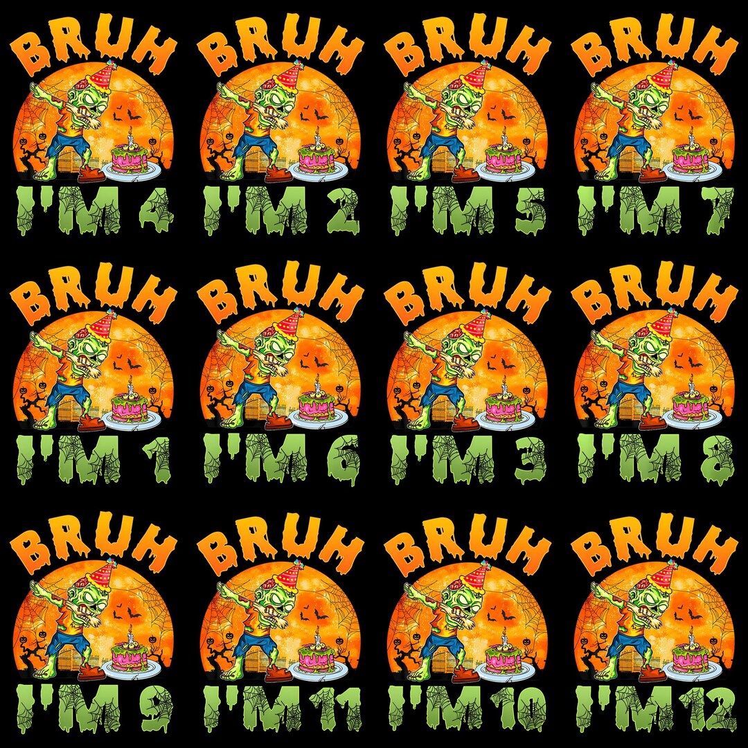 Funny Zombie Birthday Boy PNG, Bruh It’s My Birthday Clipart Bundle ...