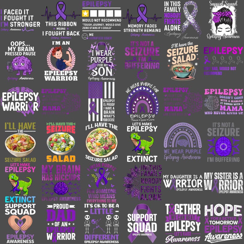 Epilepsy Awareness Month PNG – Purple Ribbon Support Squad Clipart ...