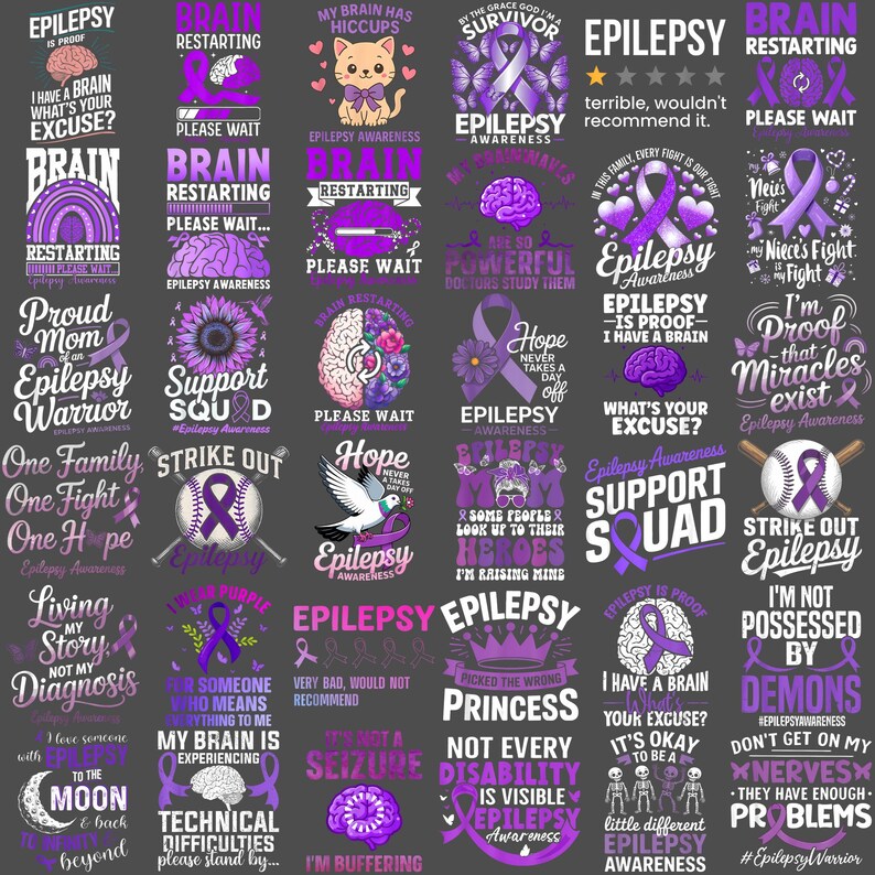 Epilepsy Awareness Month PNG – Purple Ribbon Support Squad Clipart ...