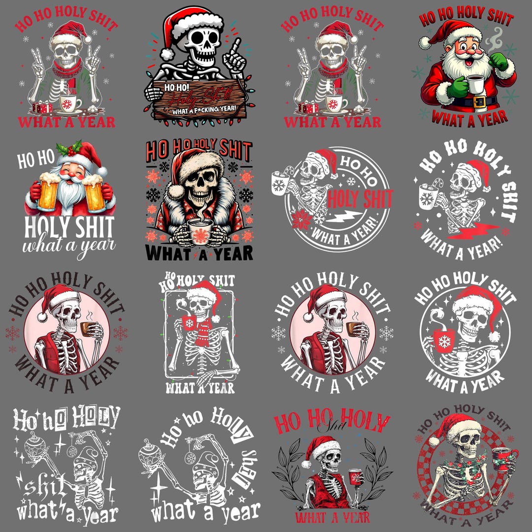 Ho Ho Ho Holy Shit What A Year PNG – Funny Santa Christmas Pajama ...