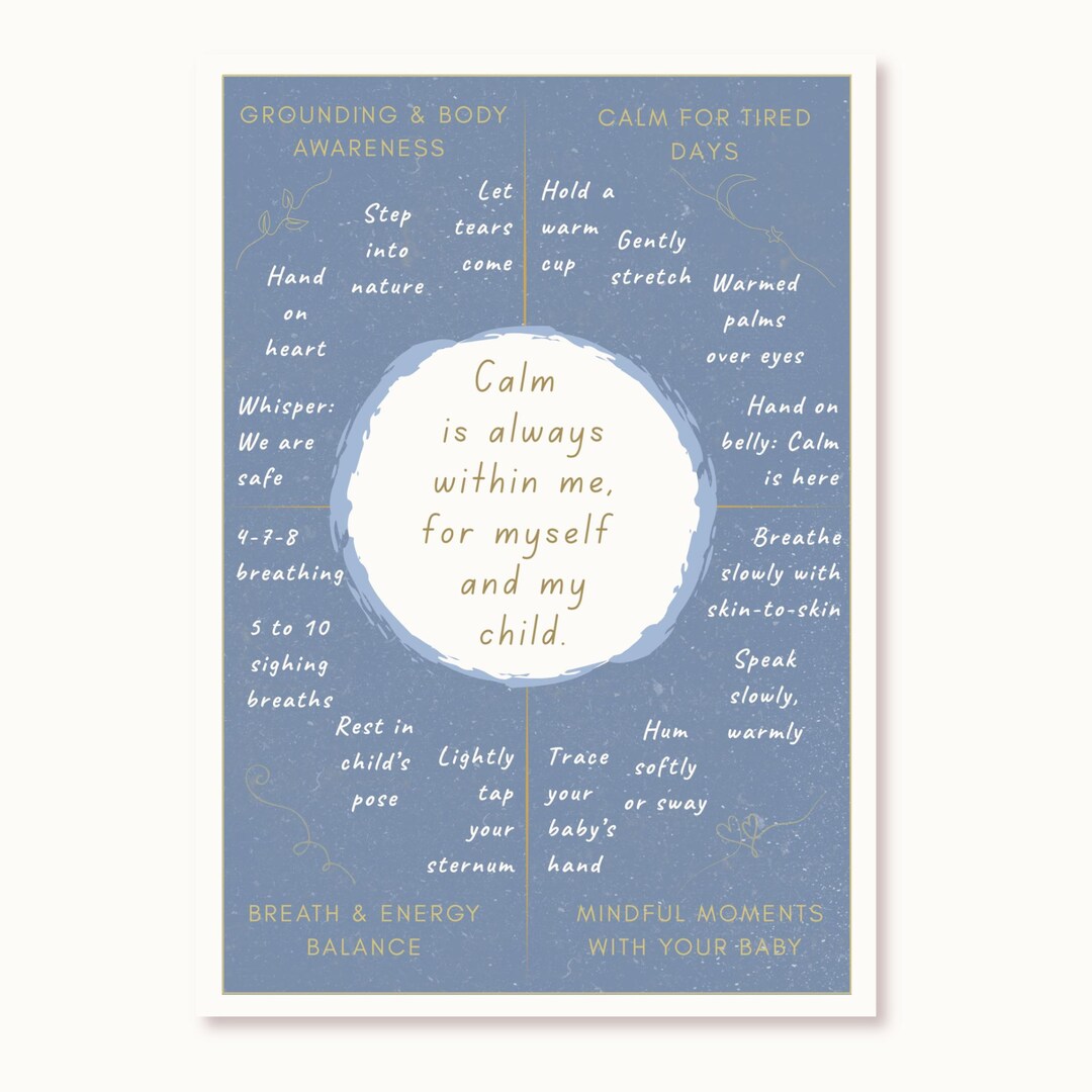 Calm Parenting A4 Poster: Mindful Affirmation, Wellbeing (digital ...