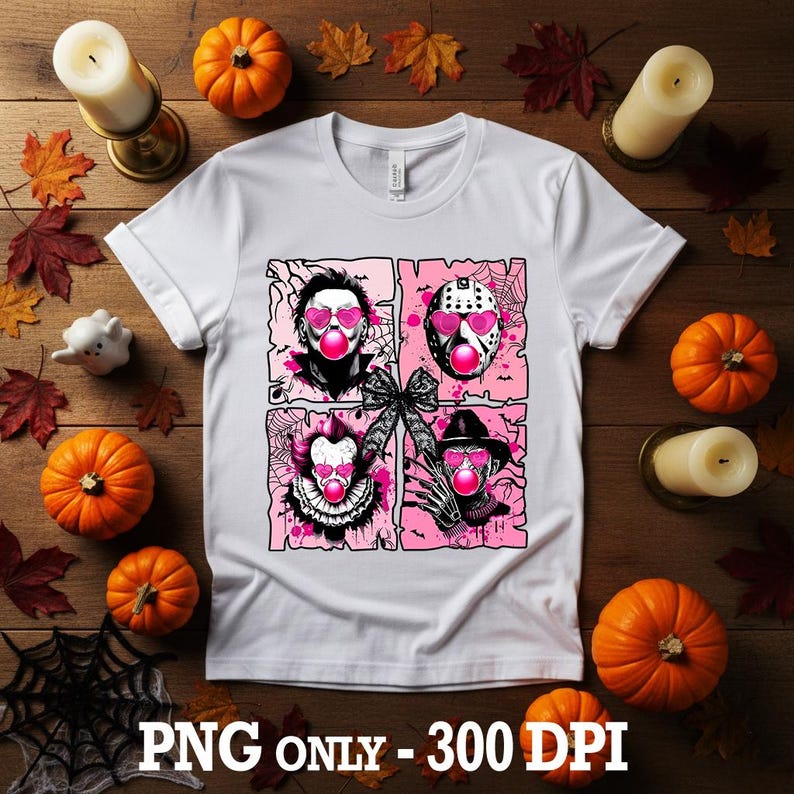 Halloween Horror Slasher PNG, Cute Scary Masked Killer Graphic, Pink ...