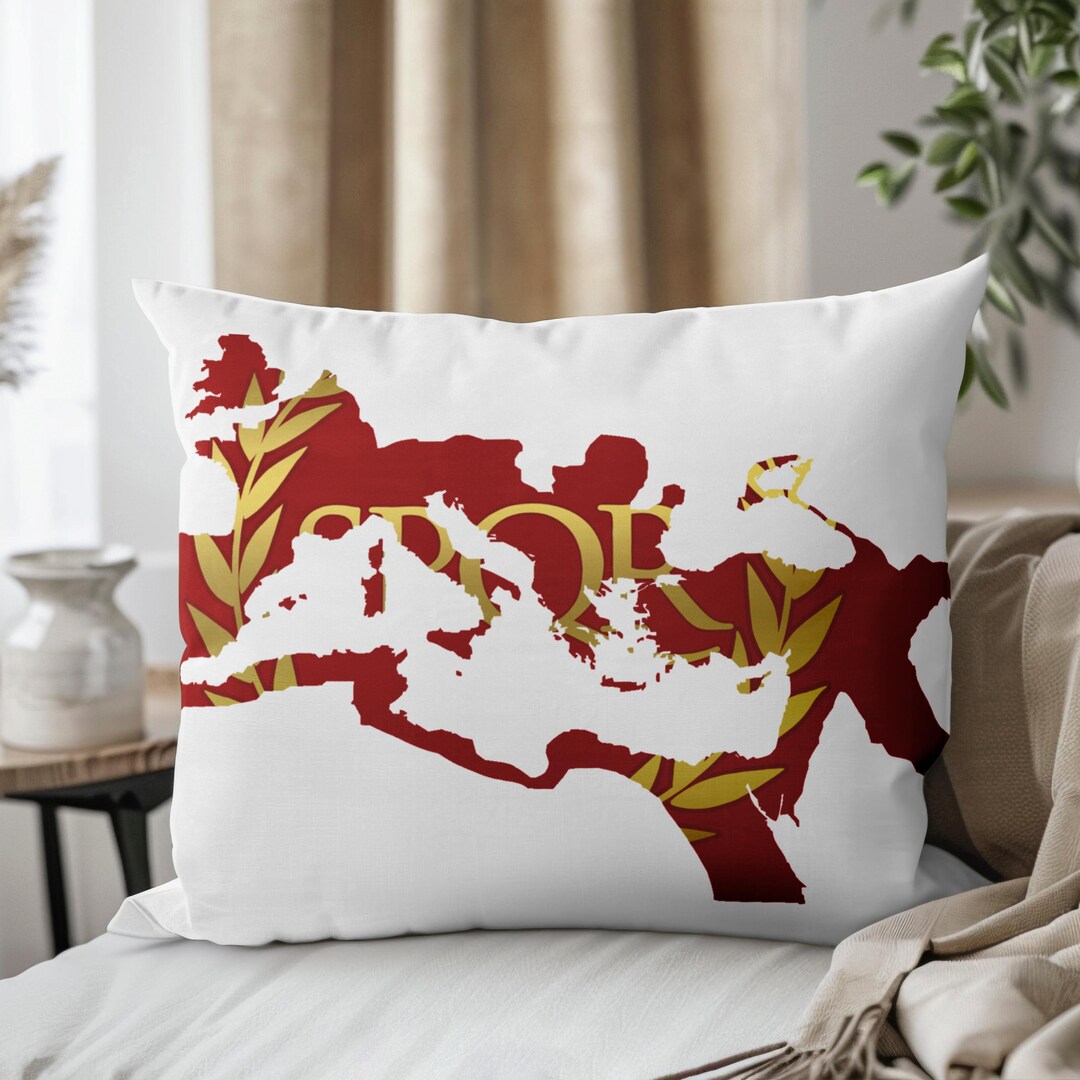 Roman Empire Map SPQR Decorative Pillow - Etsy