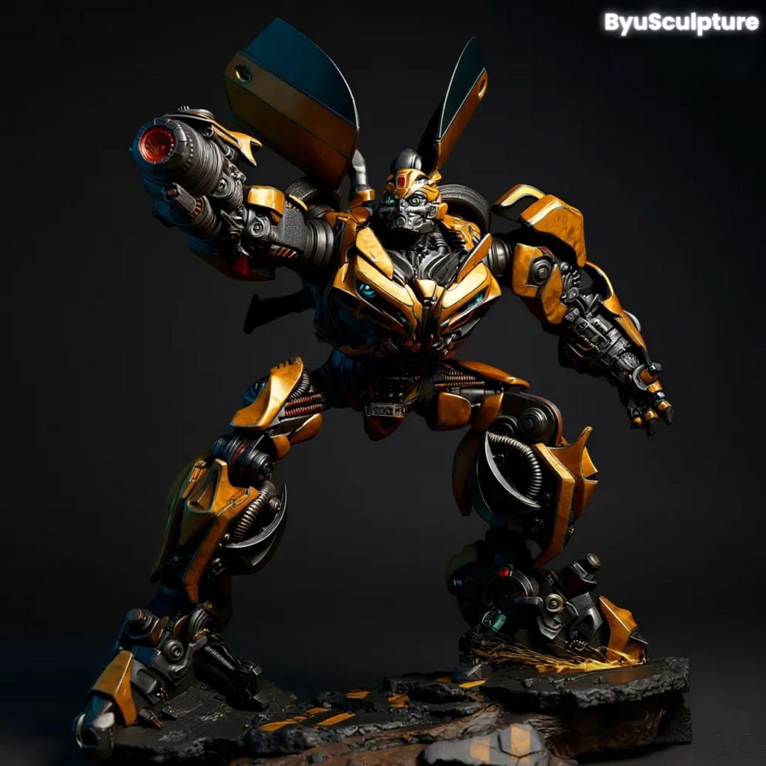 Bumblebee STL Statue & Bust | Transformers Inspired 3D Print Model | 1: ...