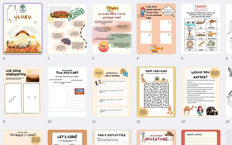 Printable Kids Activity Book - Uluru - Etsy