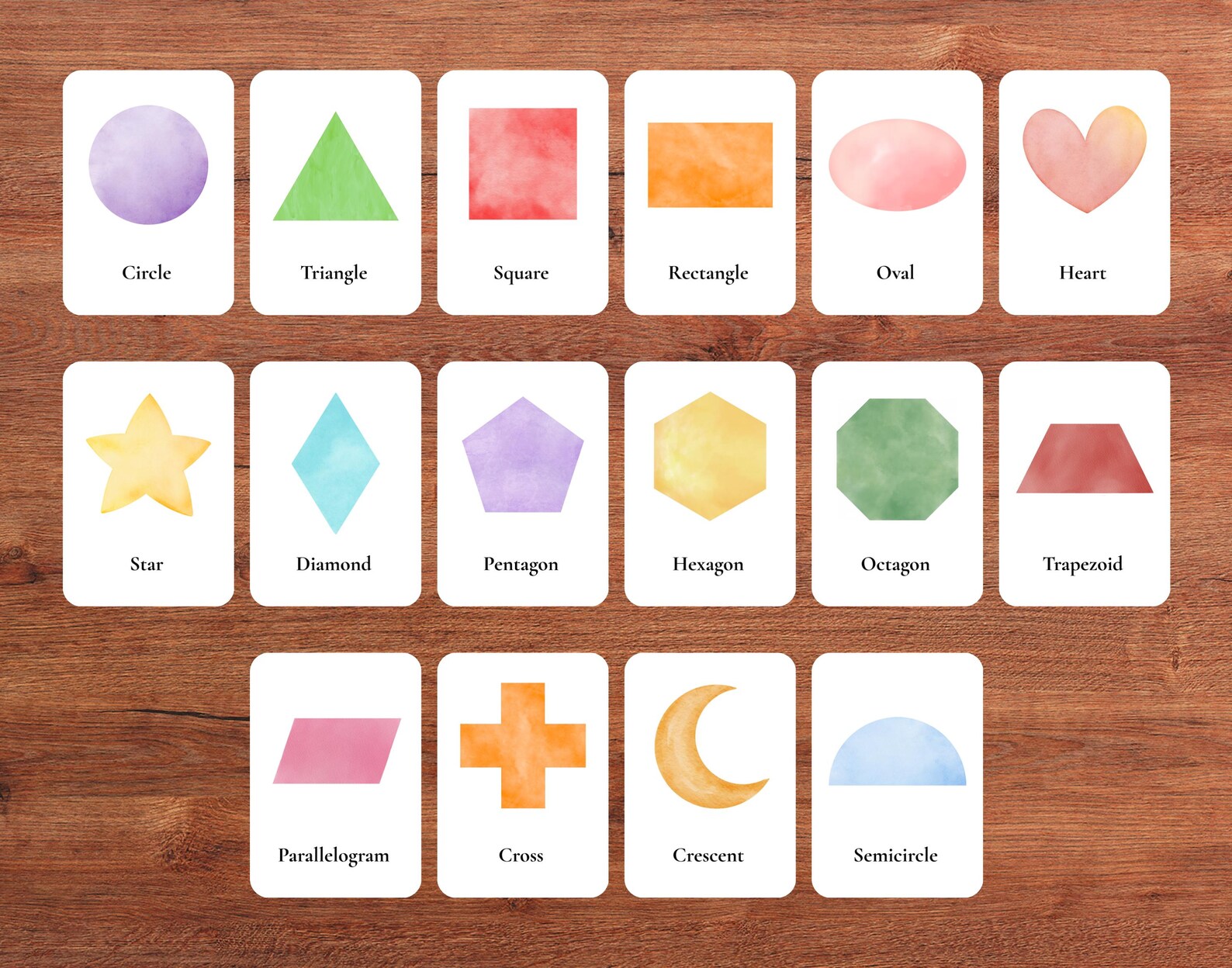 Shapes Flash Cards: Printable Learning for Toddlers (digital Download ...