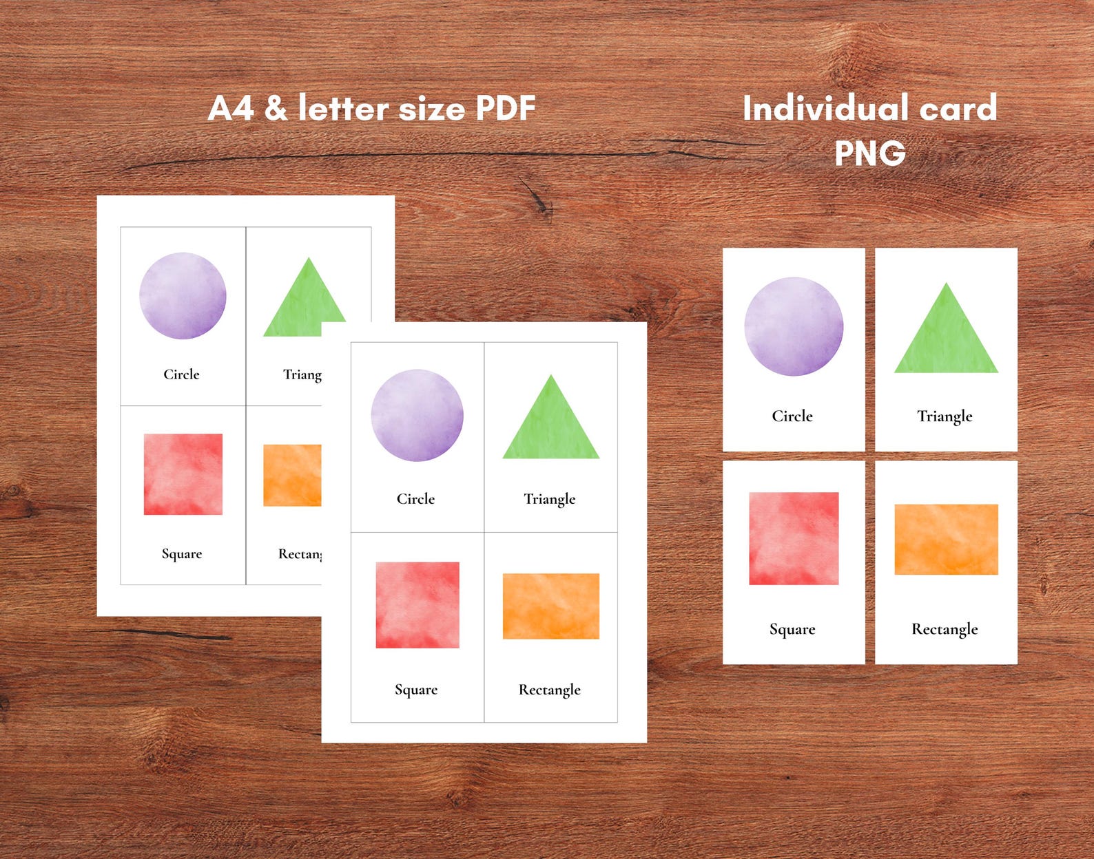 Shapes Flash Cards: Printable Learning for Toddlers (digital Download ...