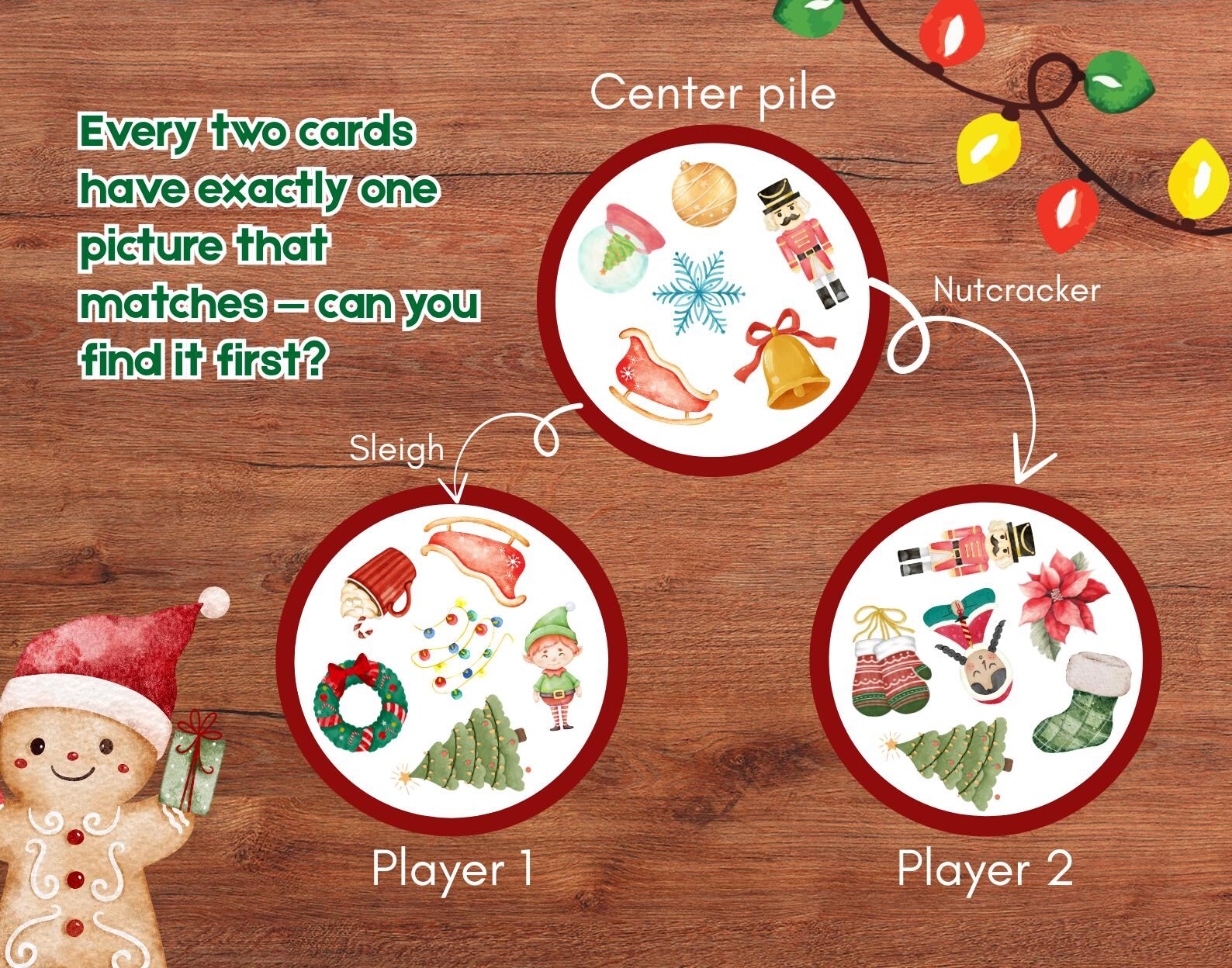 Christmas Spot It Game Printable Kit Seek It Holiday Matching Game ...