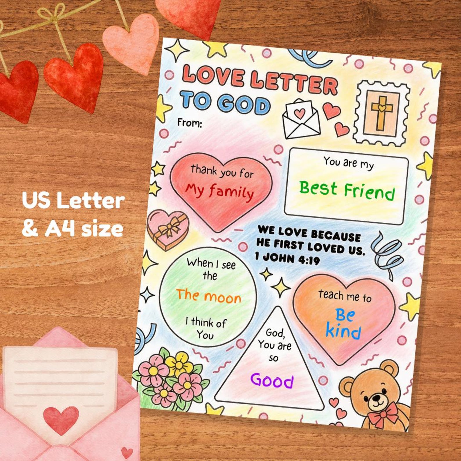 Valentine's Day Sunday School Craft for Kids, Love Letter to God ...
