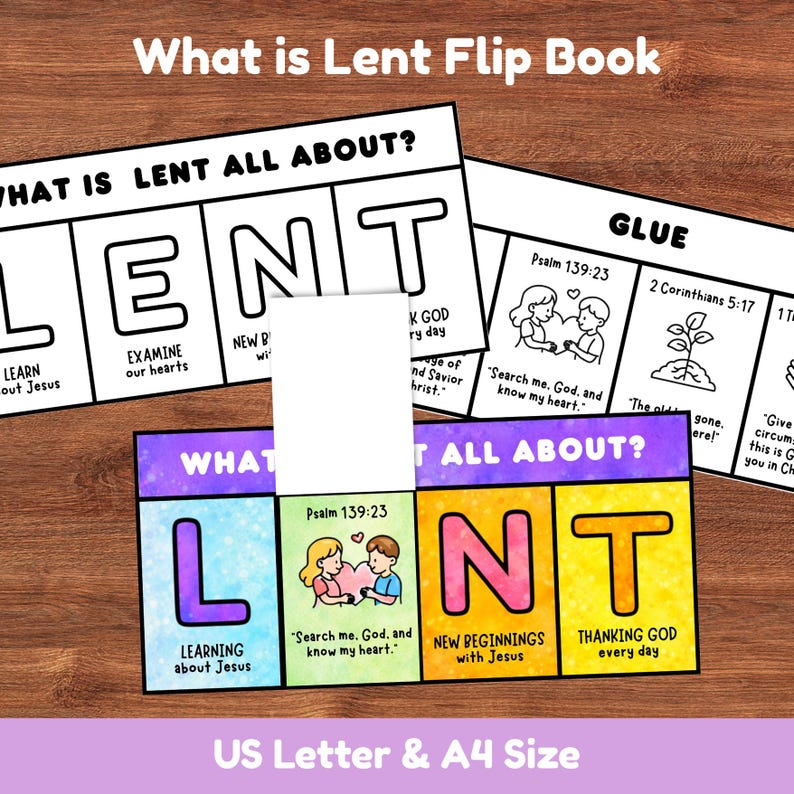 What is Lent All About Flip Book, Catholic Christian Craft, Sunday ...