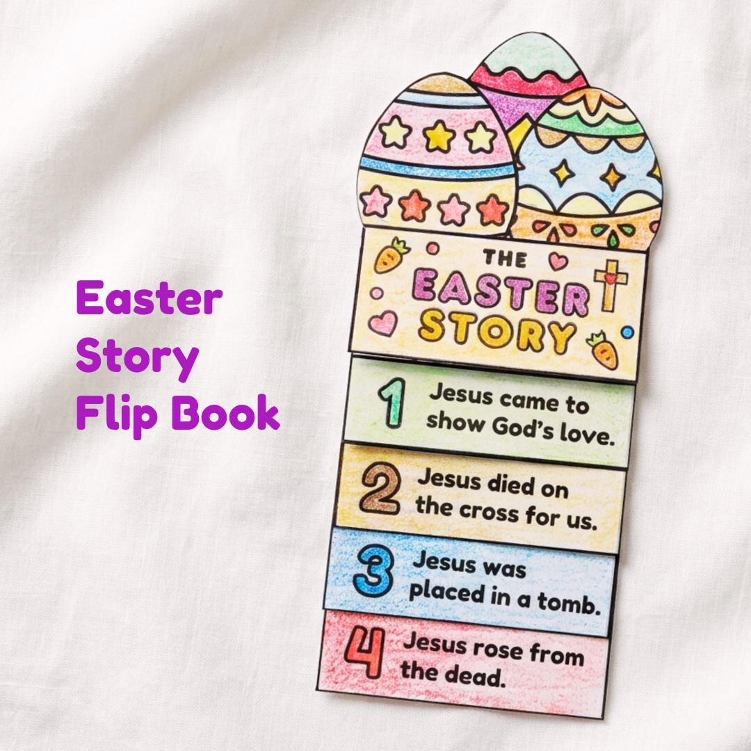 Easter Story Flip Book Craft for Kids, Resurrection Sunday School ...