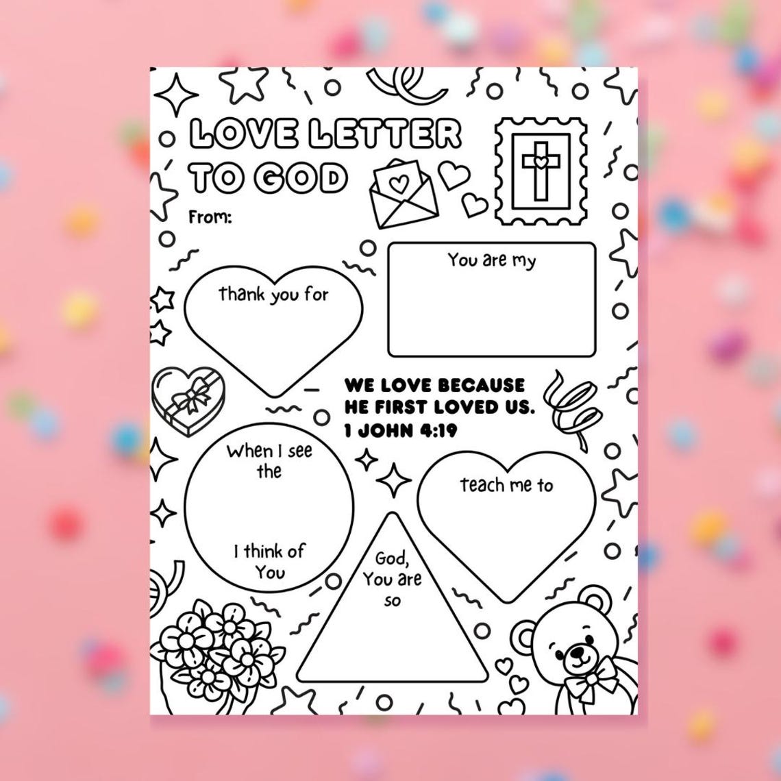Valentine's Day Sunday School Craft for Kids, Love Letter to God ...