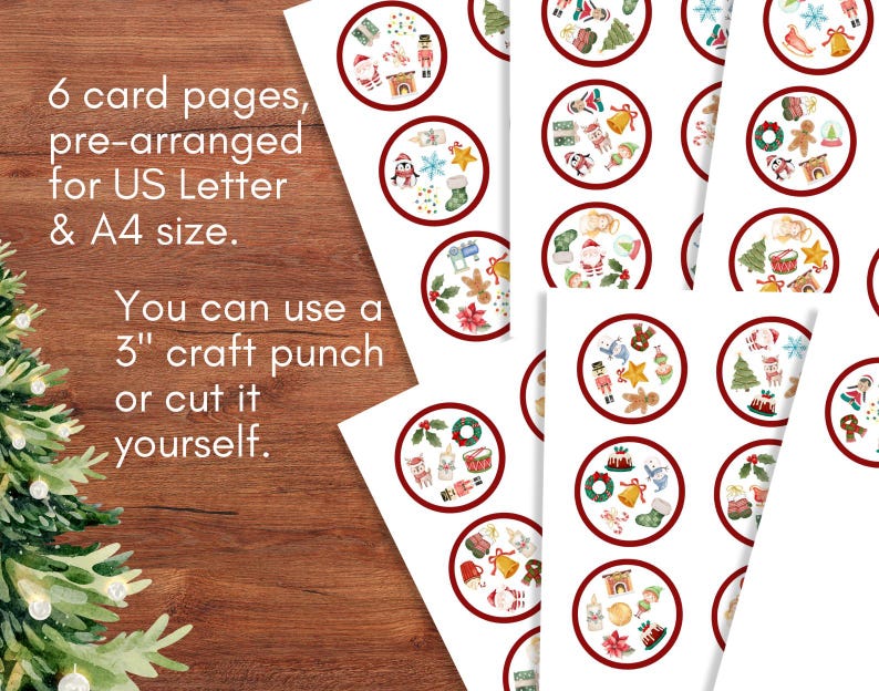 Christmas Spot It Game Printable Kit Seek It Holiday Matching Game ...