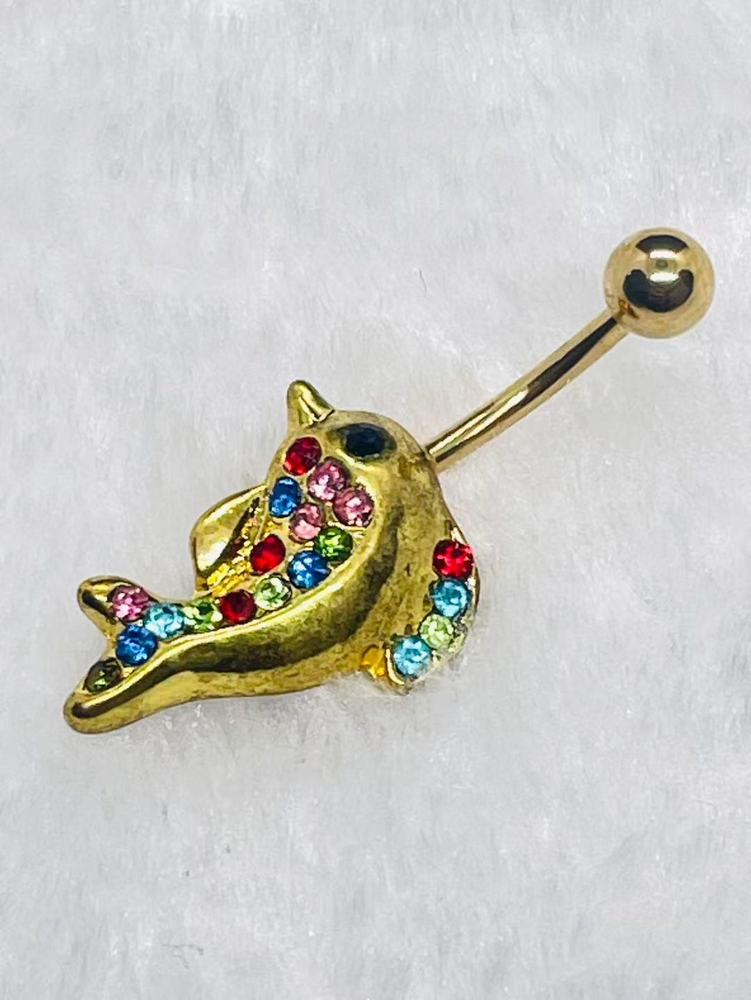 14g 10mm Bird Diamond Belly Ring, Belly Bar,navel Piercing Ring,belly ...