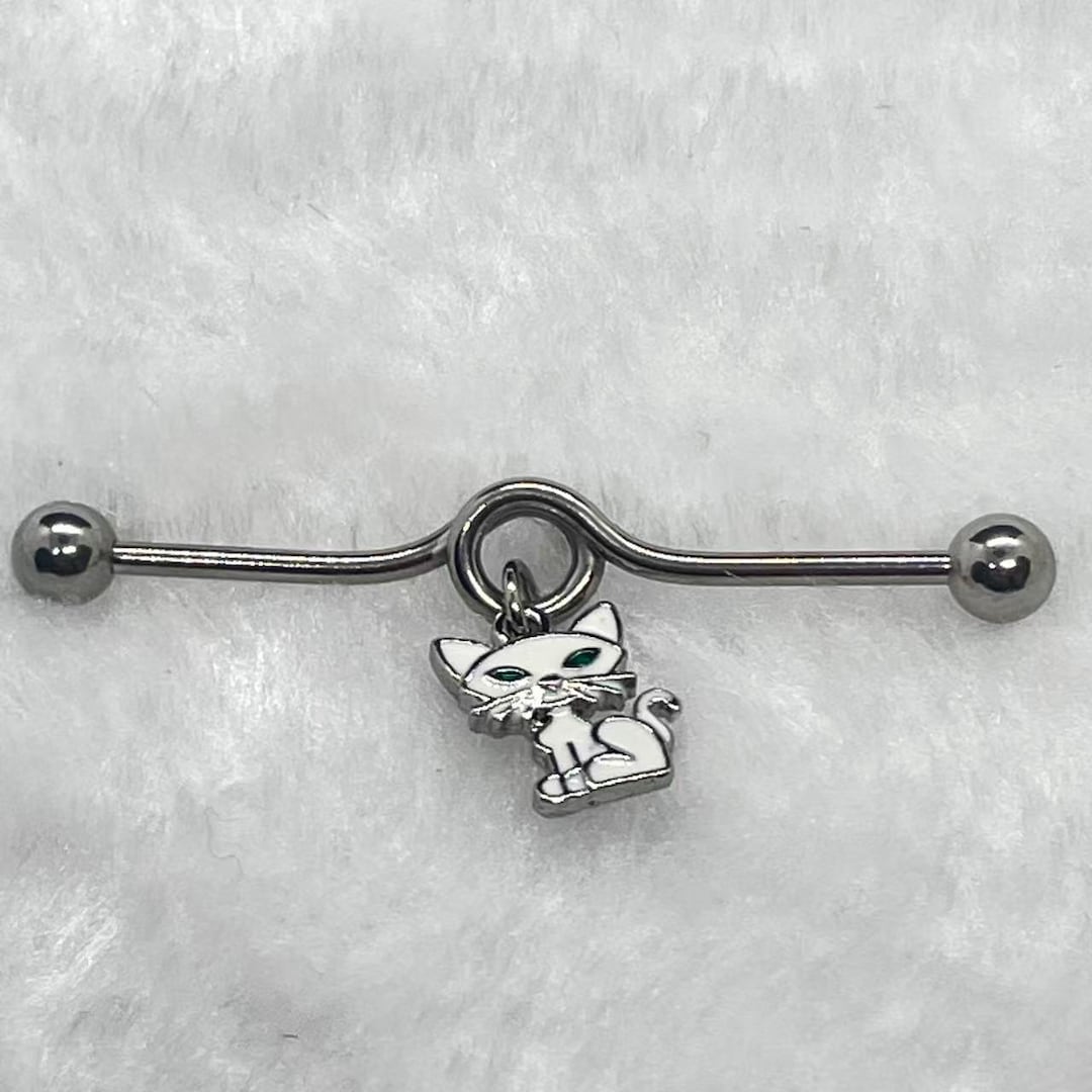 14g10mm Cute Cat Belly Ring,belly Button Ring, Body Jewelry, Belly Ring ...