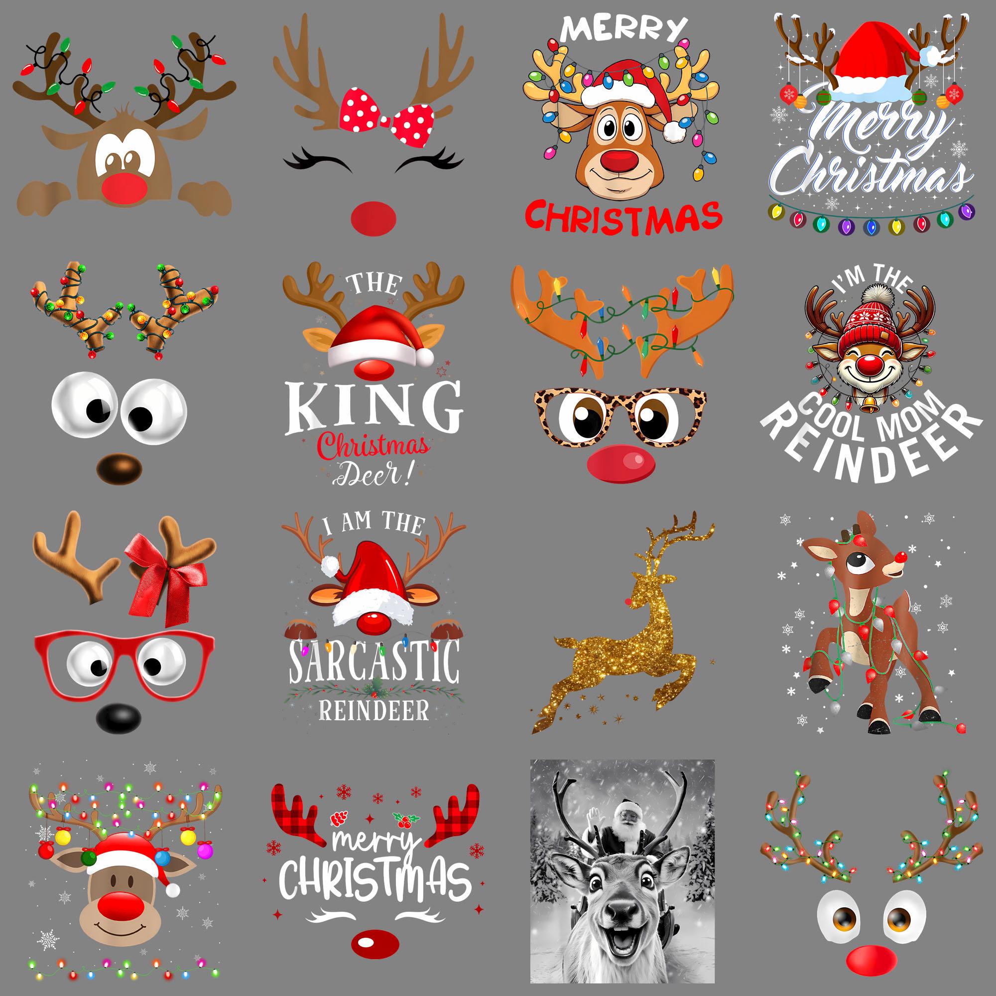 Matching Family Christmas Reindeer Face PNG – Funny Kids Xmas Gift ...